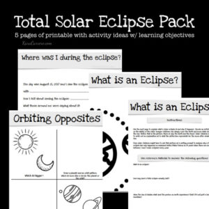 Solar Eclipse Printable Pack for Kids