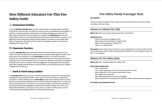 Fire Safety Scavenger Hunt & Relay Game | Family Activities