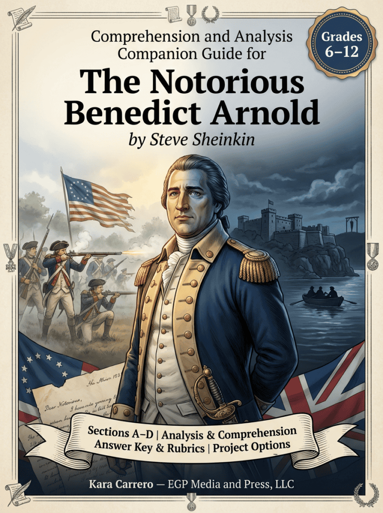 The Notorious Benedict Arnold Novel Companion Guide for grades 6-12