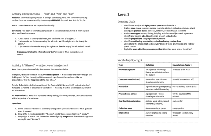 Grammar in the Psalms: Eight Parts of Speech Through Psalm 1 ...